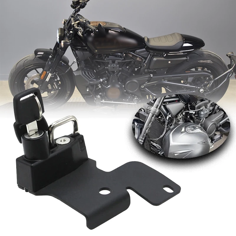 Aluminum-Alloy-Helmet-Lock-Mount-Hook-with-2-Keys-Side-Anti-theft ...