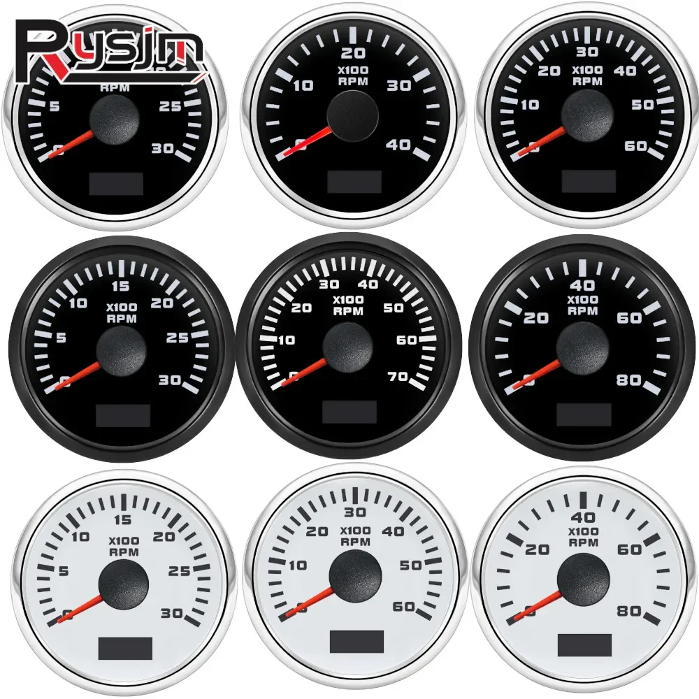 HD-52mm-Car-Tachometer-Tacho-Gauge-3000-4000-6000-7000-8000RPM-Diesel ...