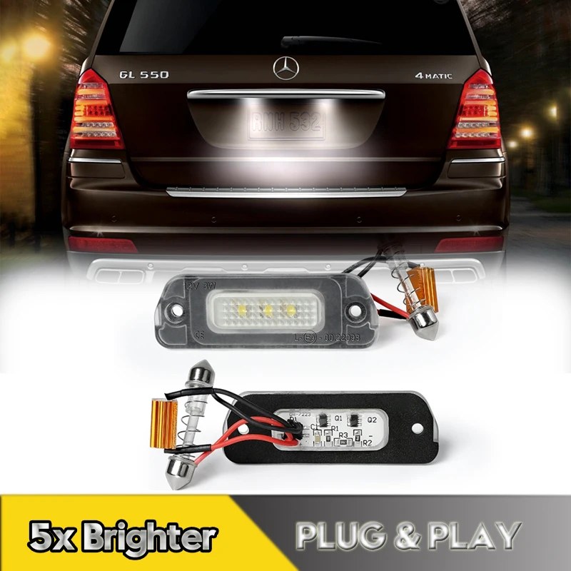 2Pcs-For-Mercedes-Benz-W164-ML280-ML300-LED-Number-License-Plate-Lights ...