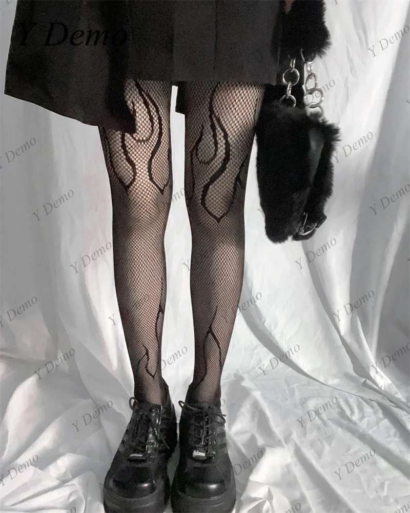 Y-Demo-Gothic-Sexy-Hollow-Out-Women-s-Tights-Slim-Flame-Harajuku-Long ...