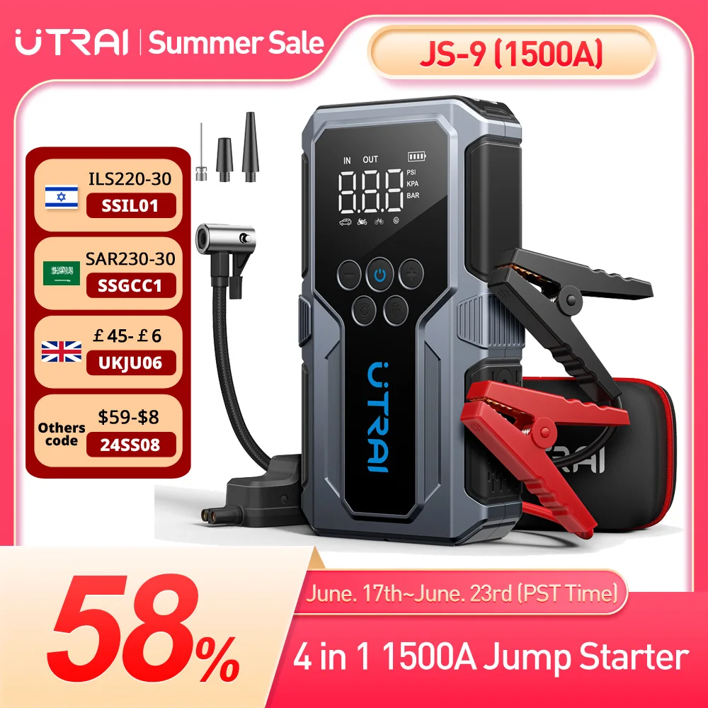 UTRAI-1500A-Car-Jump-Starter-Power-Bank-Portable-150PSI-Air-Pump-Car-Battery-Emergency-Boosters ...