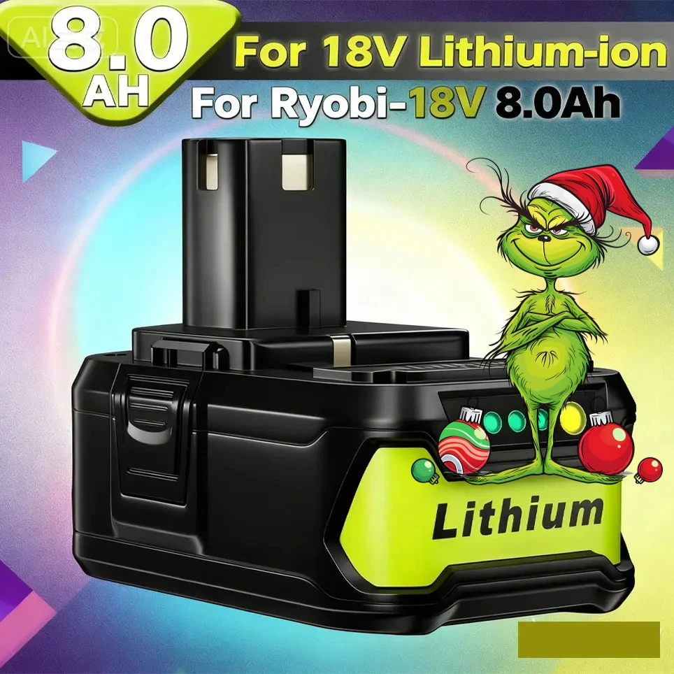 New100% for RYOBI 18V 8000mAh Lithium-Ion Power Tools Rechageable ...