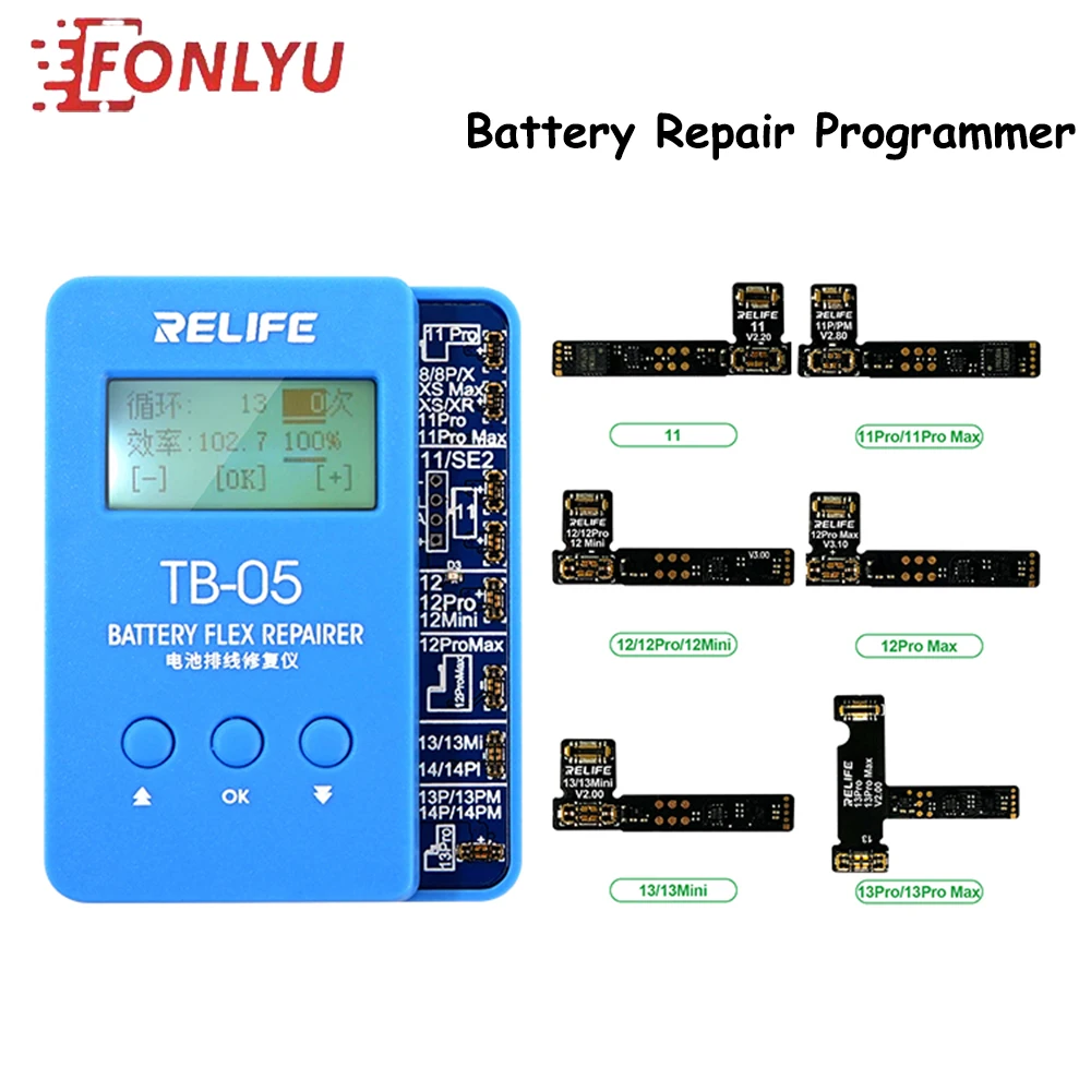 RELIFE TB 05 TB 06 Battery Cable Repair Programmer for iPhone 12 13 14 Battery Read Data Health ...