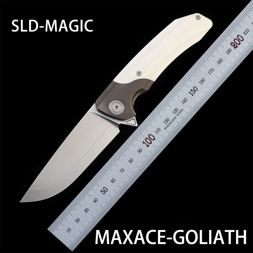 Maxace-Goliath-SLD-MAGIC-Blade-Folding-Knife-Micarta-Handle-Camp ...