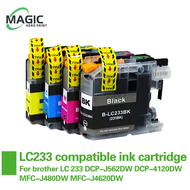 4Pcs-LC233-compatible-ink-cartridge-For-brother-LC-233-DCP-J562DW-DCP ...