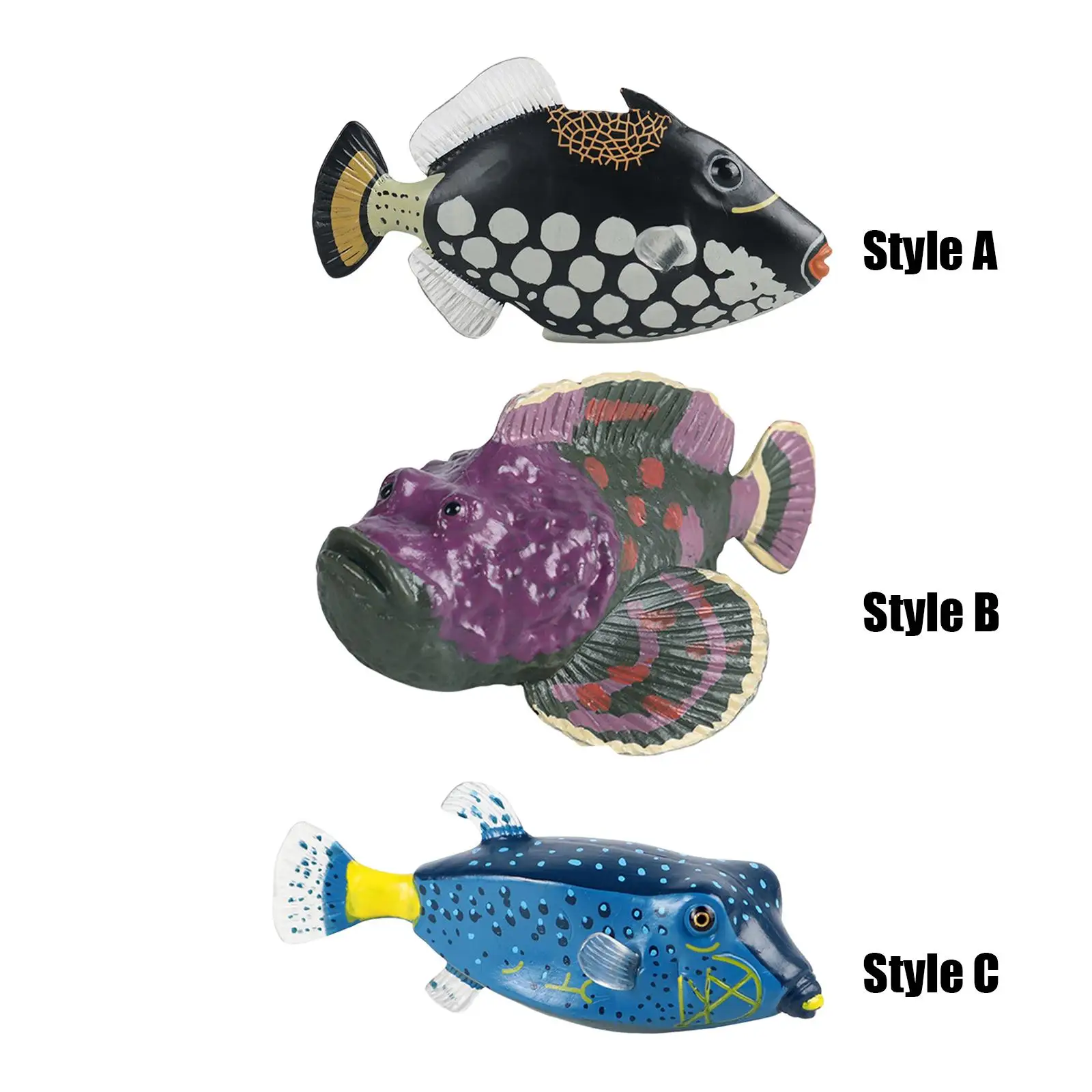 Marine Animal Figures Model Collection Fish Figurines Fish Playset ...