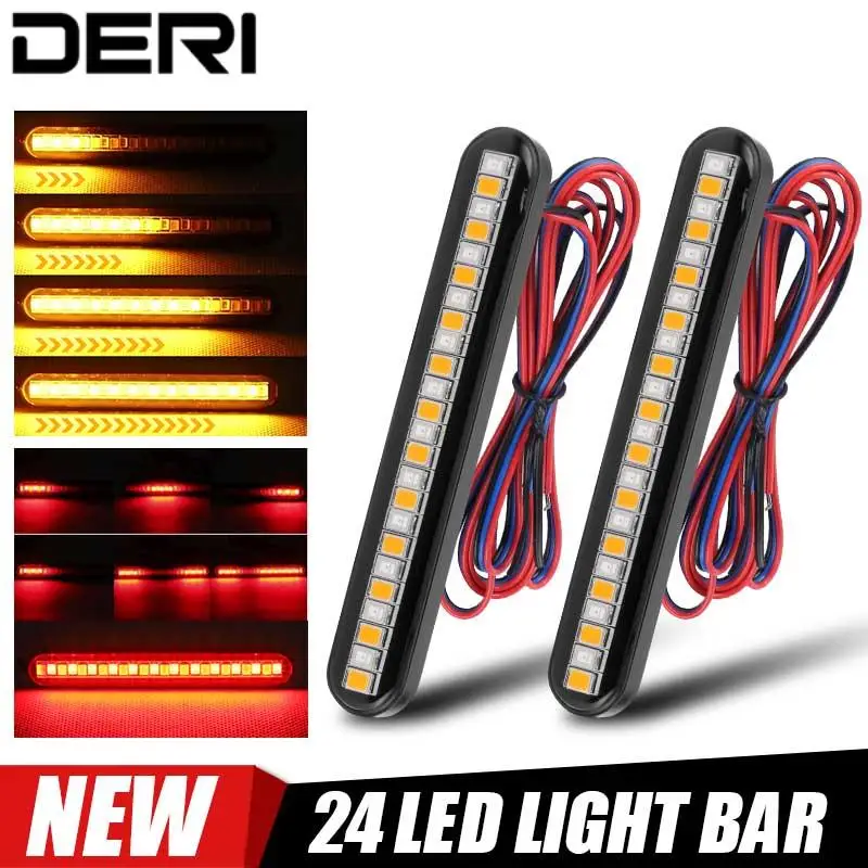 24LED-Motorcycle-Turn-Signal-Mini-LED-Light-Strip-Flowing-Water-License ...