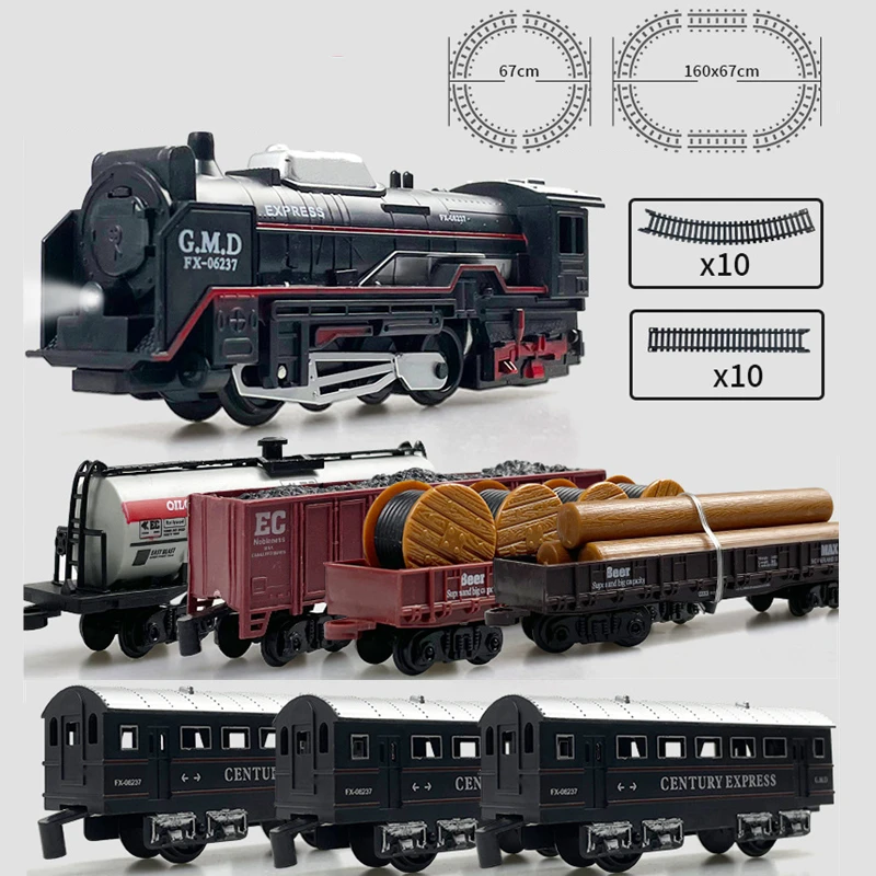 Electric-Christmas-Train-Track-Set-Classical-Railway-Freight-Train-Toy ...