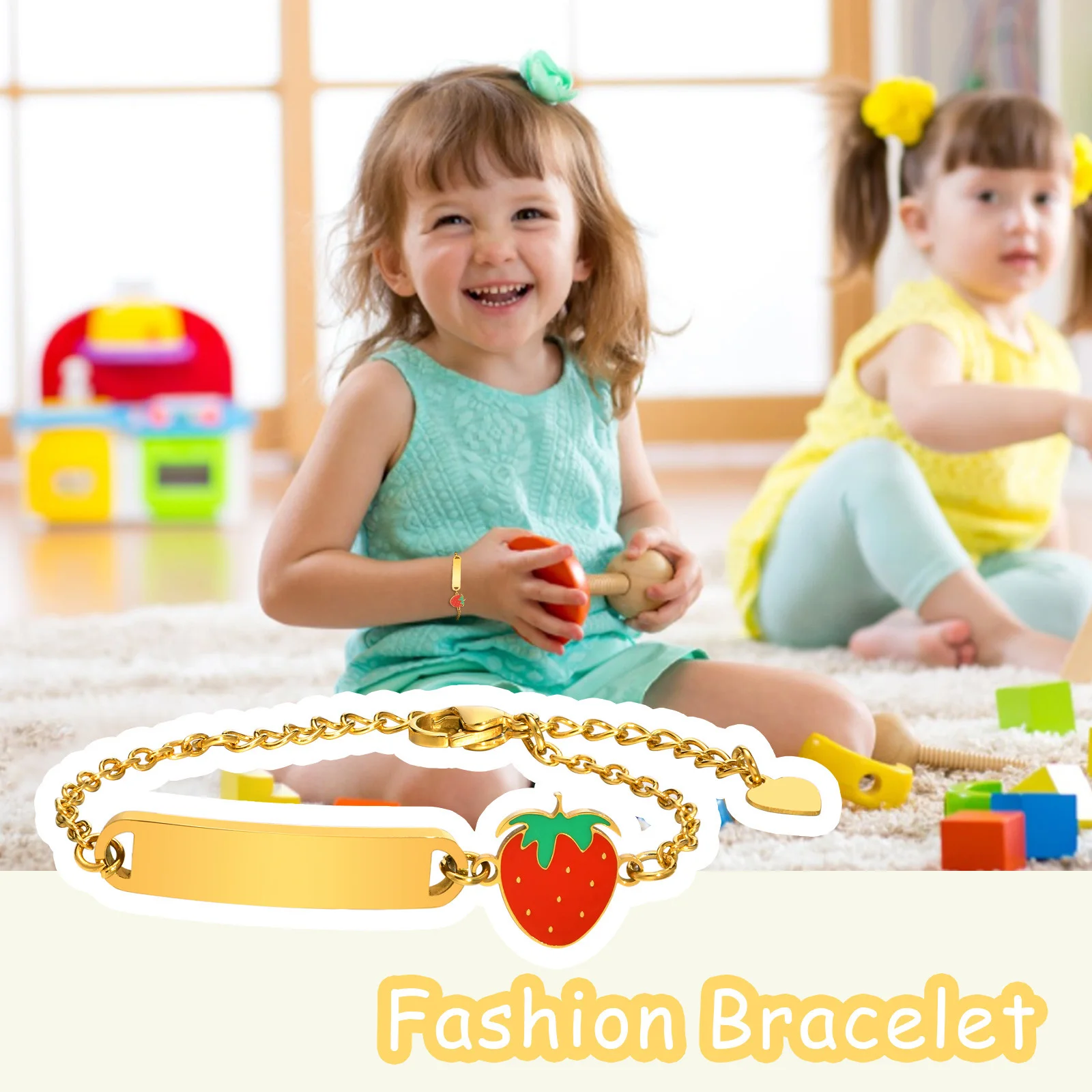 Chic-Free-Engraving-Custom-Bracelet-For-Children-Boy-Girls-Gold-Color ...