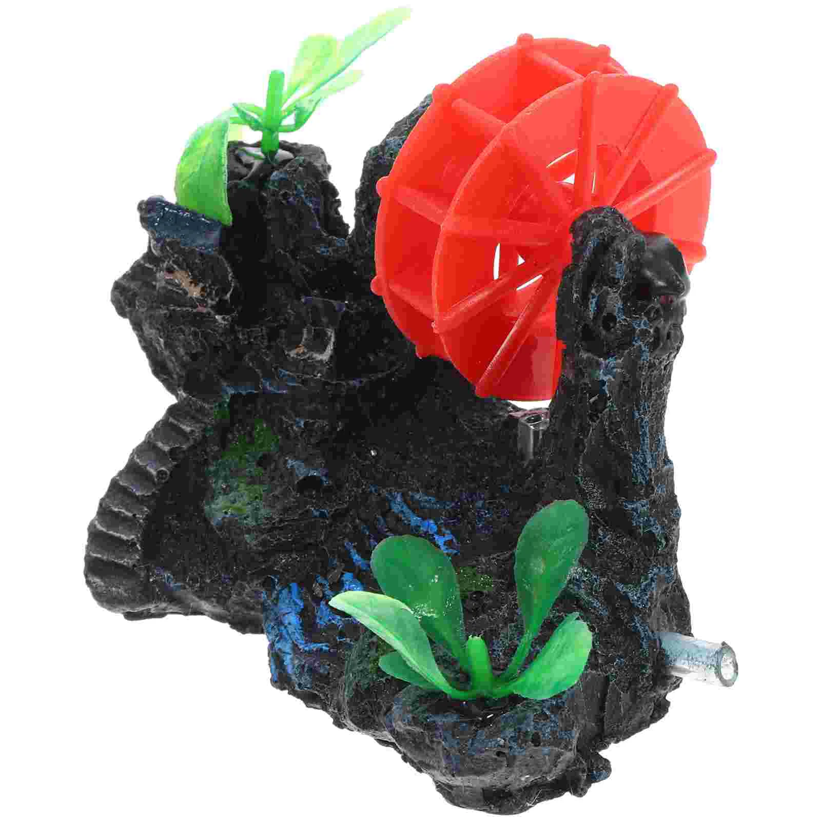 Water Wheel Ornament Aquarium Rockery for Fish Tank Landscape Decor The ...