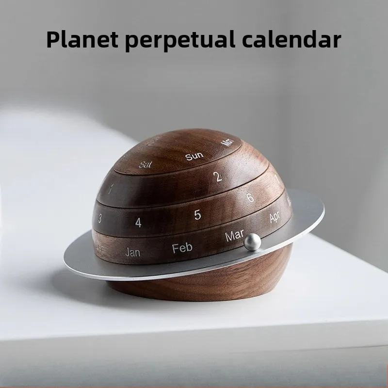 Solid Wood Perpetual Calendar Home Decoration accessories Creative Desk ...