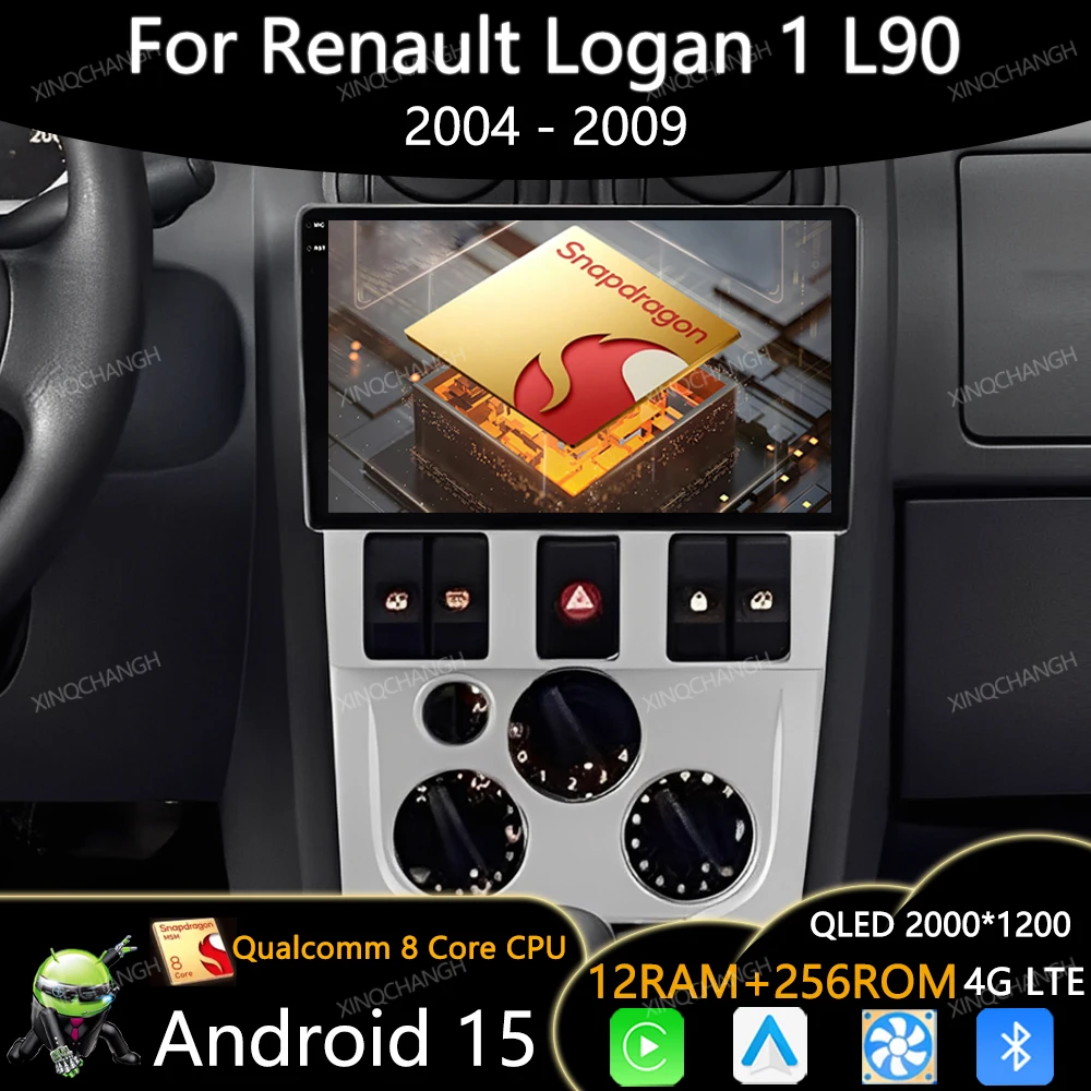 Android 15 Car Radio For Renault Logan 1 L90 2004 - 2009 BT Multimedia ...