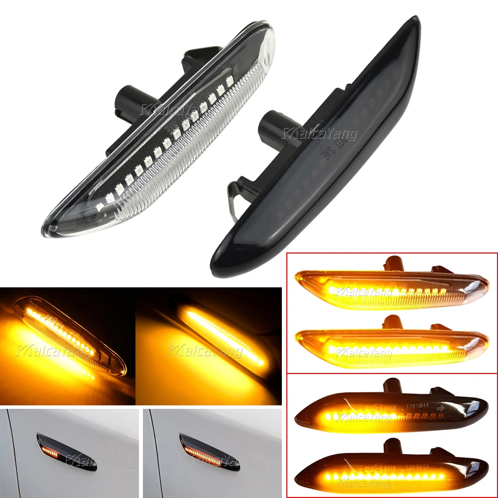 LED Side Marker Indicator Lamp Flowing Turn Signal Light For BMW 1 3 5 ...