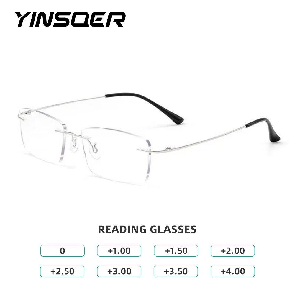 Titanium Reading Glasses Men Without Frame Magnifying Presbyopic ...