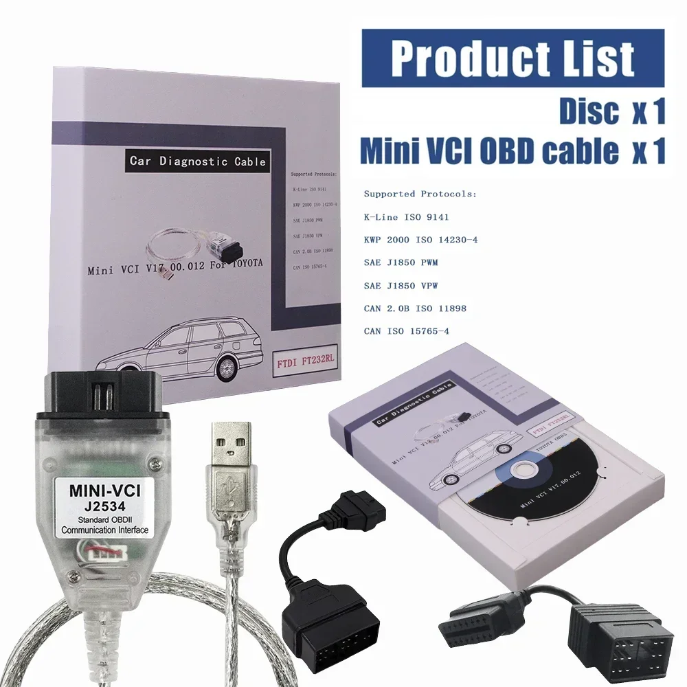 Professional-For-Toyota-Mini-VCI-Cable-TIS-Techstream-V18-00-008-MINI ...