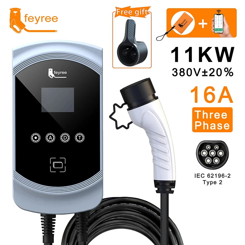 Feyree 11kw 16a 3phase Ev Charger Plug Type2 Cable Socket Iec62196-2 ...
