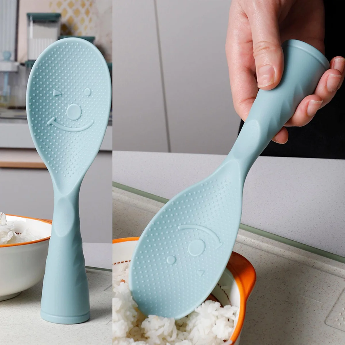 Home-Kitchen-Non-Stick-and-Standing-Plastic-Rice-Spoon-Paddles-Perfect ...