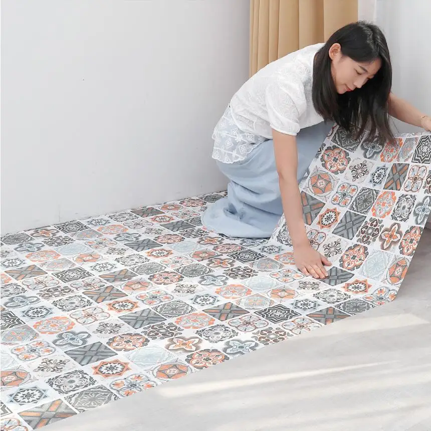 Self-Adhesive-Waterproof-Thicken-Tile-Floor-Sticker-Bathroom-Floor-Non ...