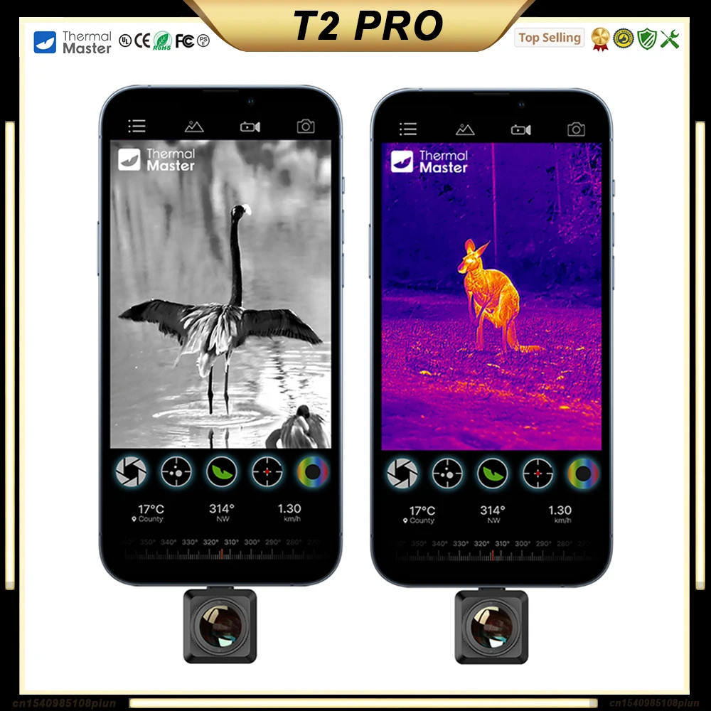 사냥용 열화상 카메라 Thermal Master T2 PRO 야간 투시 적외선 이미지 카메라 안드로이드 및 IOS용 열화상 ...