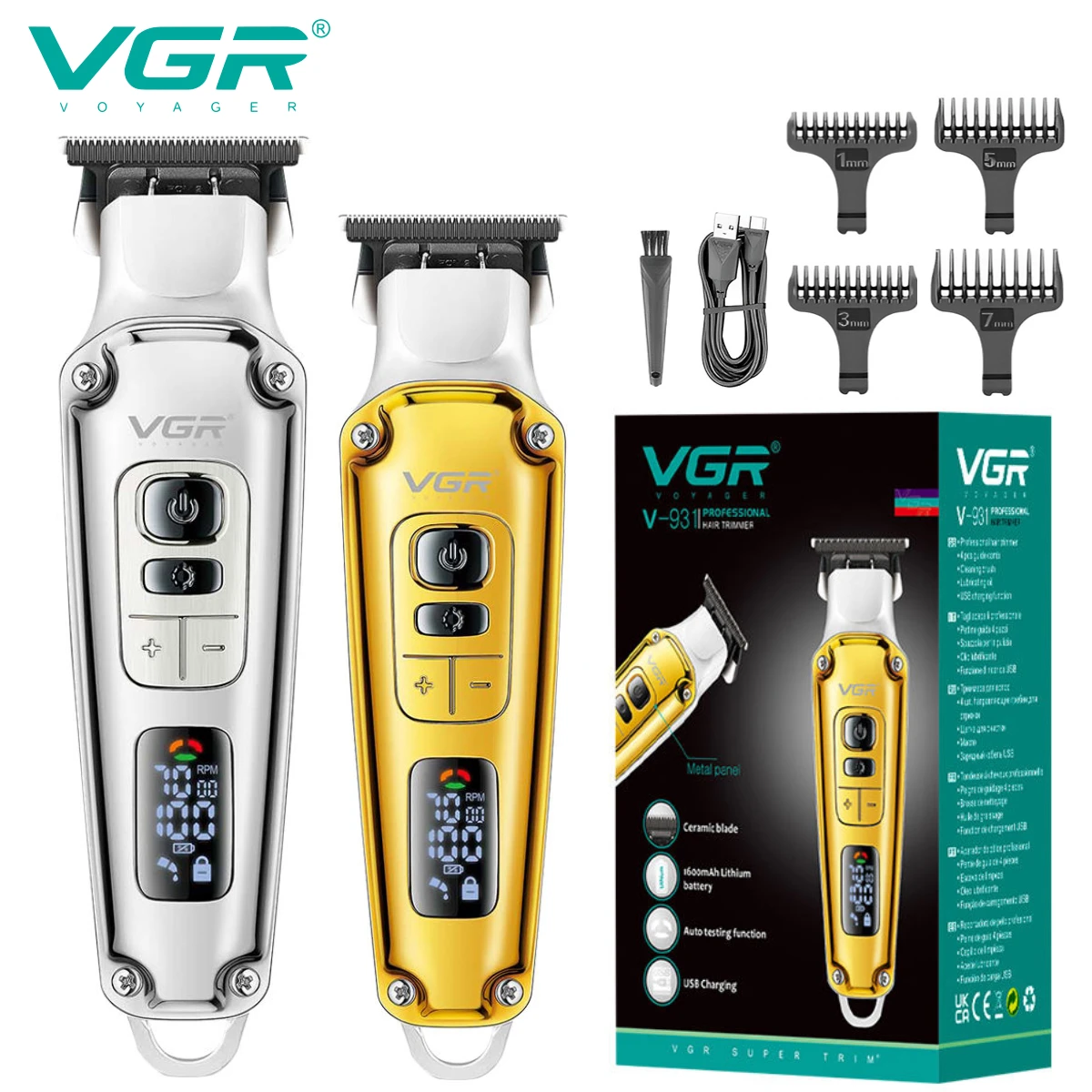 VGR-Cortadora-De-Pelo-Recortador-De-Cabello-Profesional-Horquilla-El ...