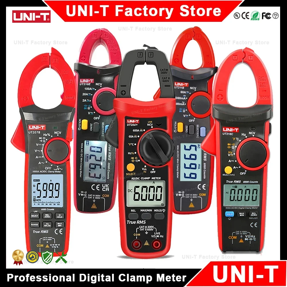 UNI-T-UT202A-UT204-Plus-UT210D-UT210E-UT207B-UT208B-Clamp-Meter-Digital ...