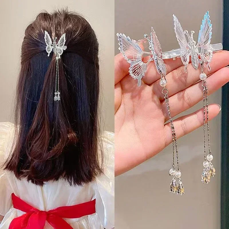 1-2pcs-Butterfly-Hairpin-Vintage-Elegant-Tassel-Hair-Clip-Moving ...