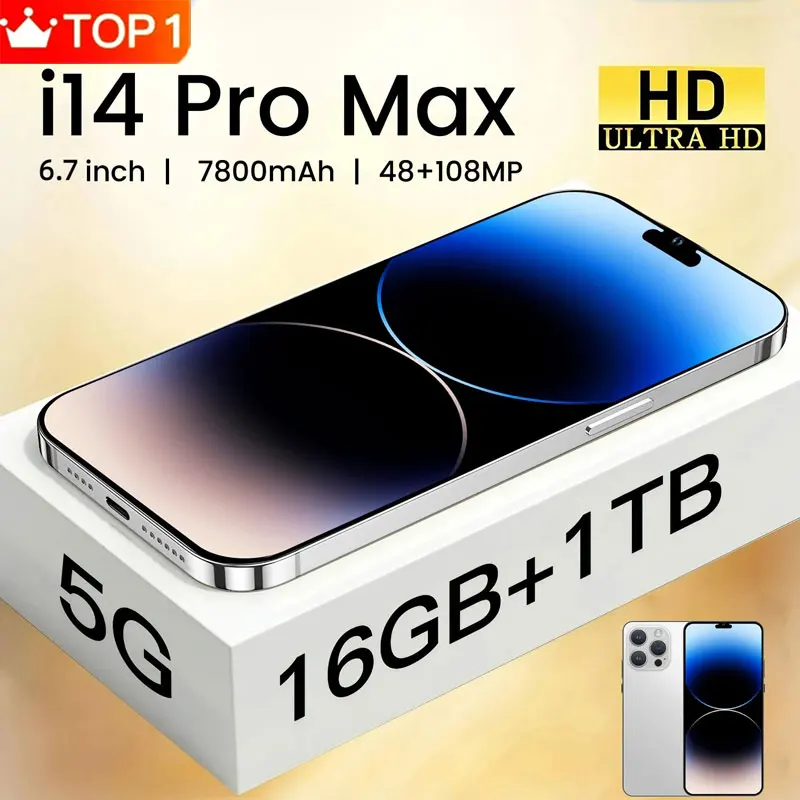 Brand-New-14-Pro-Max-Smartphone-6-7-Inch-Face-ID-16GB-1TB-Mobile-Phones ...