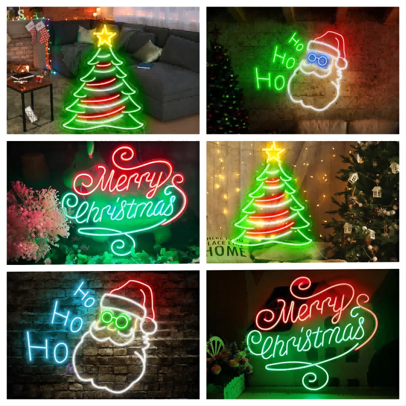 LED-Neon-Christmas-Tree-Wall-Decoration-Decora-o-da-sala-Quarto-Luzes ...
