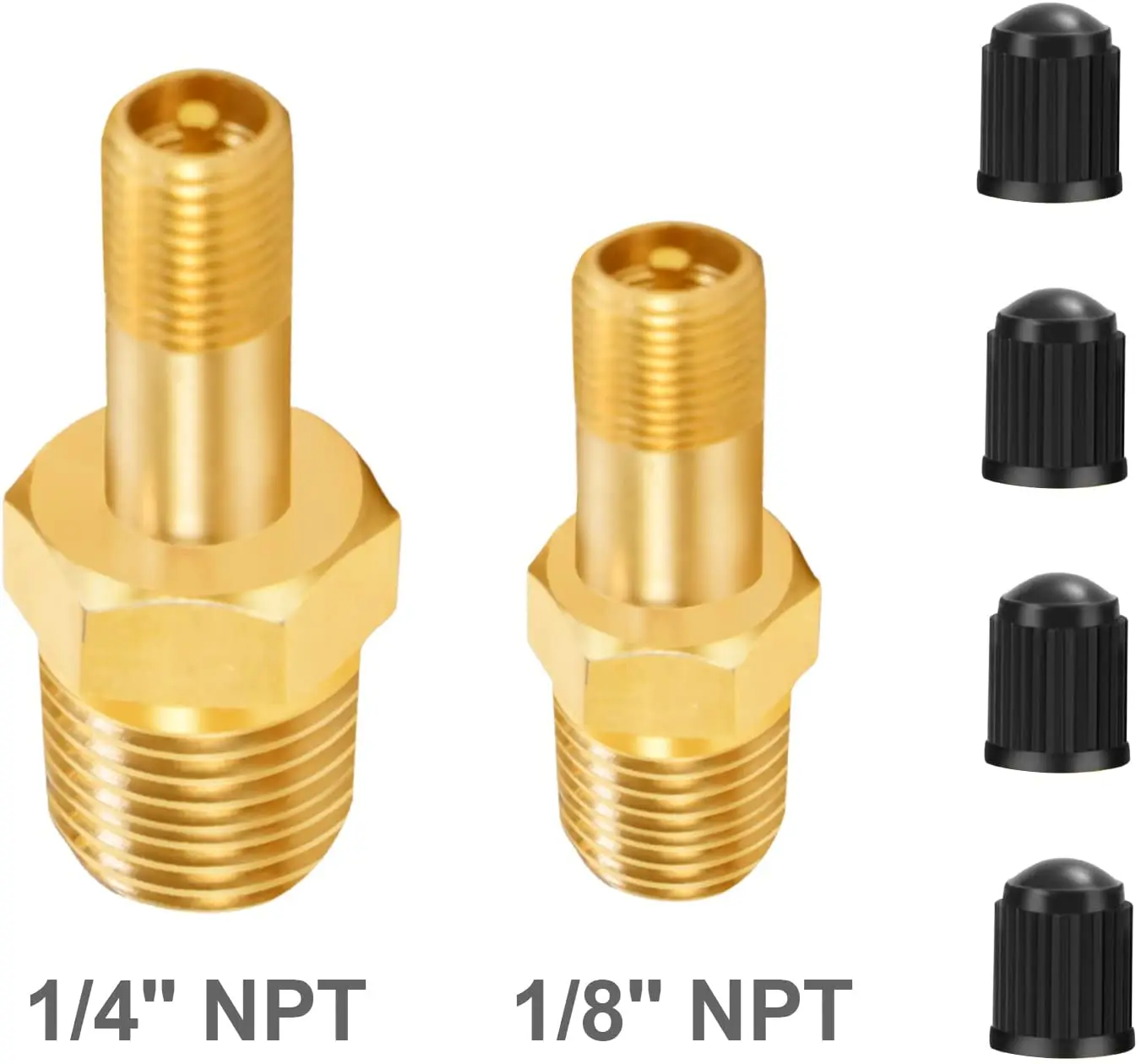 ATsafepro 4pcs 1/8" NPT Tank Valve Anti-Corrosion Brass Schrader Valve ...