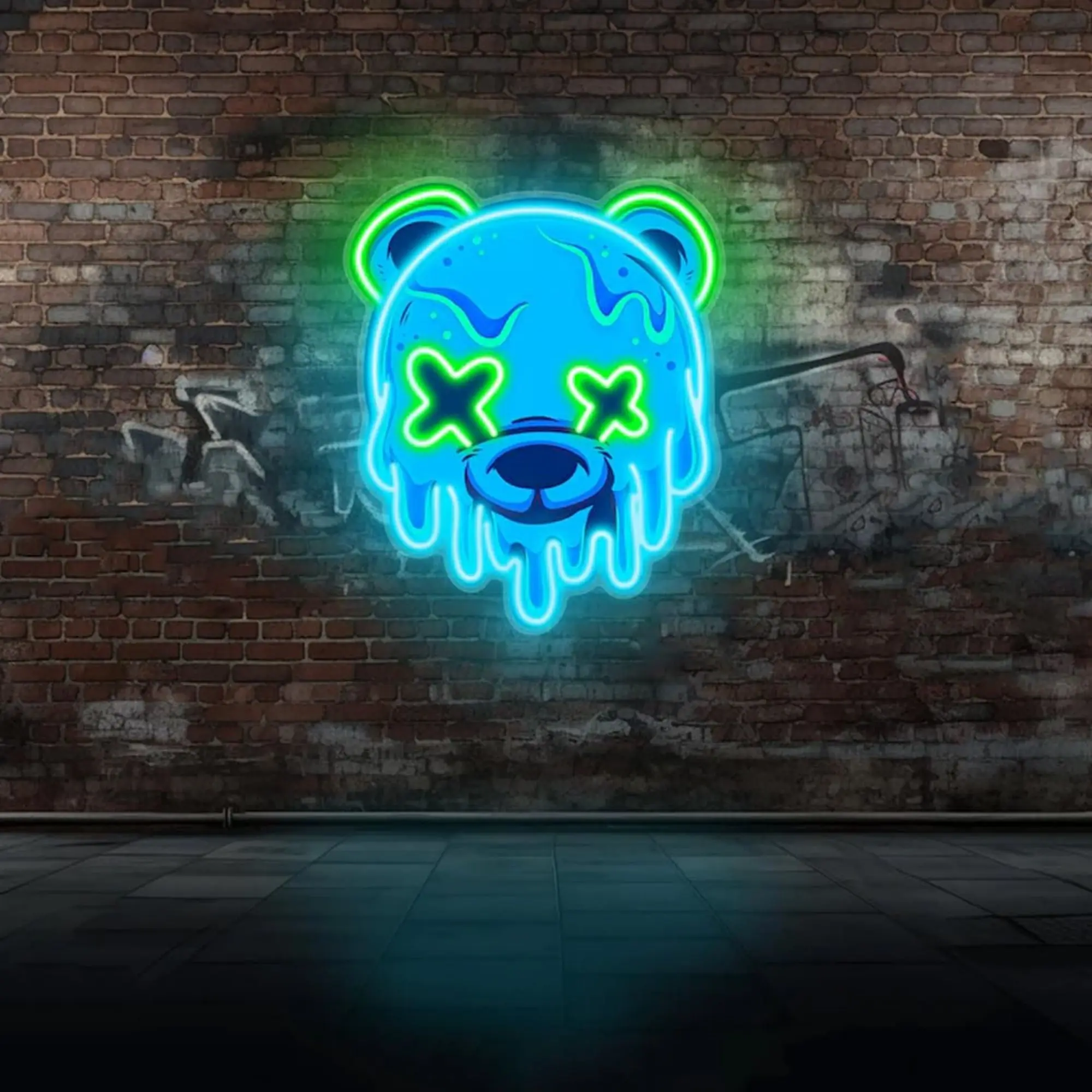Ice-Bear-Neon-Sign-Modern-Art-Decor-Bear-Neon-Light-Vibrant-Wall-Art-UV ...