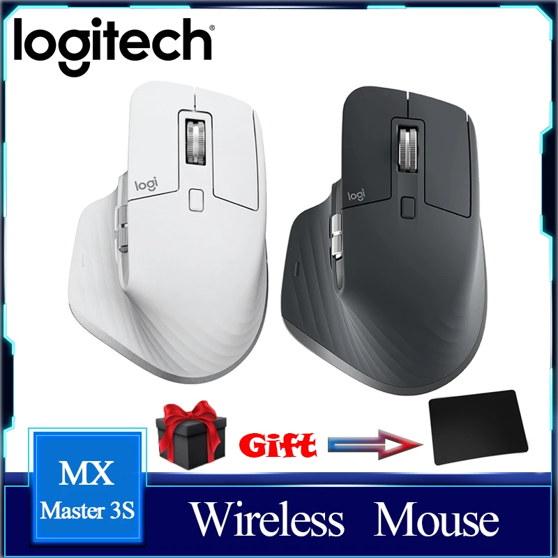 Logitech MX MASTER 3S 2.4GHz Wireless Mouse DPI 8000 Laser Wireless Bluetooth Gaming Office Mice ...