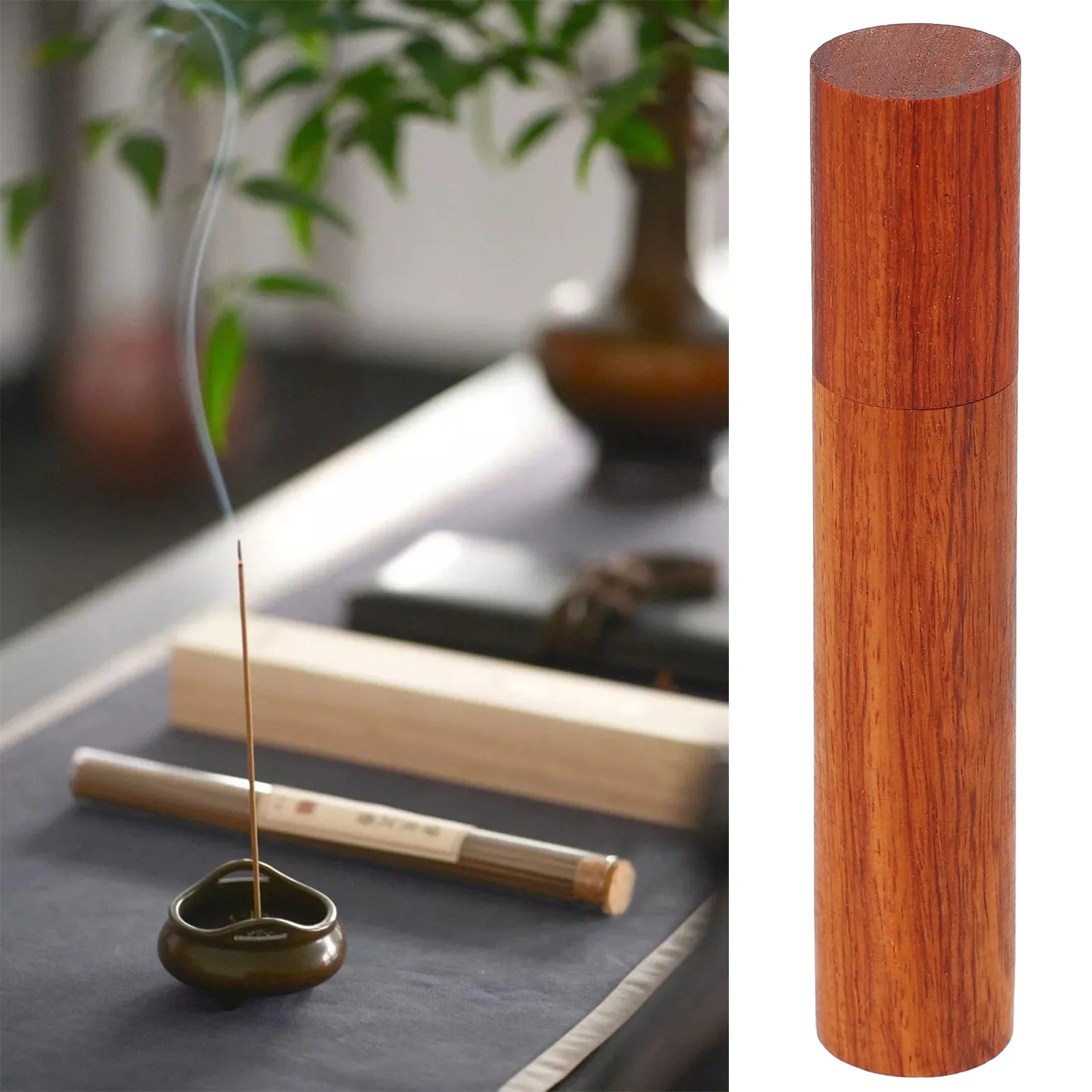 2Pcs Durable Wooden Incense Tube Chic Incense Holding Tube Home Adorn ...