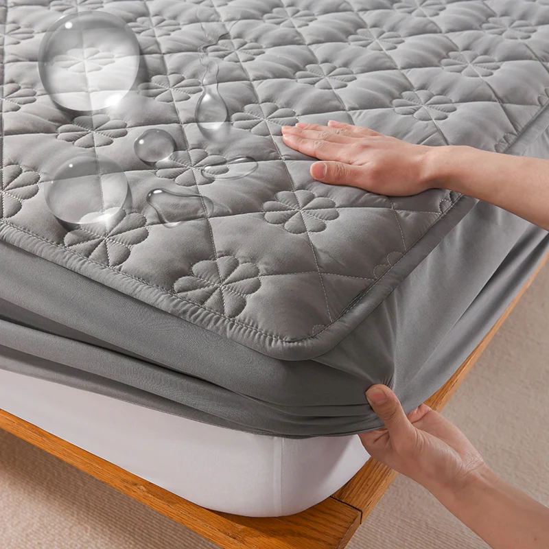 Waterproof-Bed-Sheet-Quilted-Throw-Mattress-Cover-for-Kids-Adults ...