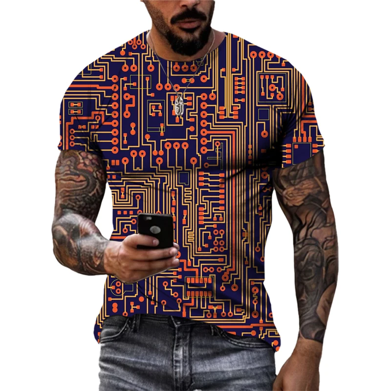 Fashion-Cool-Technology-Chip-Printed-T-shirts-Summer-Men-Casual-Hip-Hop ...