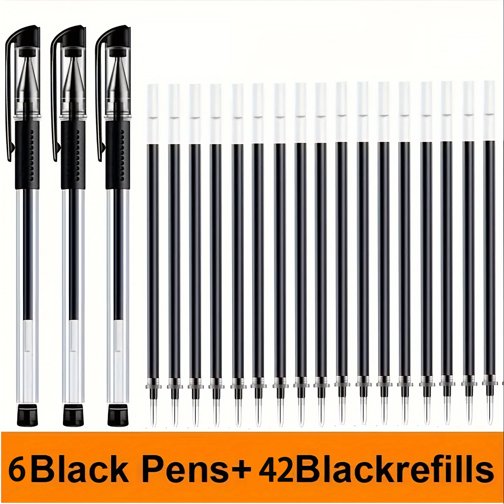 48pcs Gel Pens with Transparent Barrel, 0.5mm Smooth Writing for Office ...