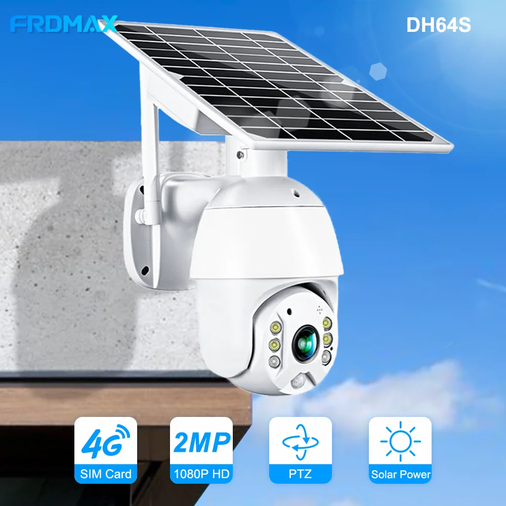 FRDMAX 4G Solar IP Camera Outdoor 100% Wireless 1080P Rechargeable ...