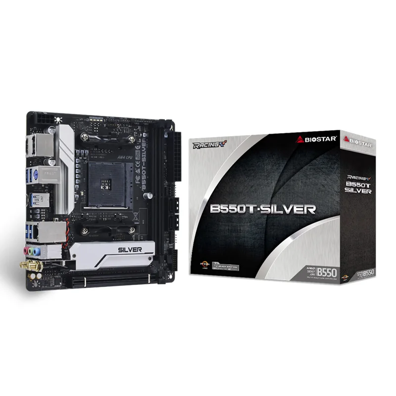 Nova biostar B550T SILVER b550t mini itx placa mãe soquete am4 ddr4 ...