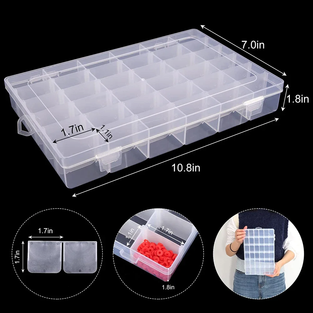 1Pcs24-36-Grids-Plastic-Organizer-Box-with-Adjustable-Dividers-Great ...