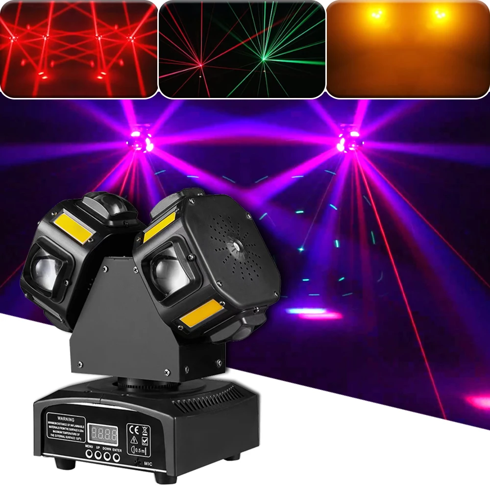 With RG Laser Lights 8x10w RGBW 4in1 LED Moving Head Beam Light Strobe ...