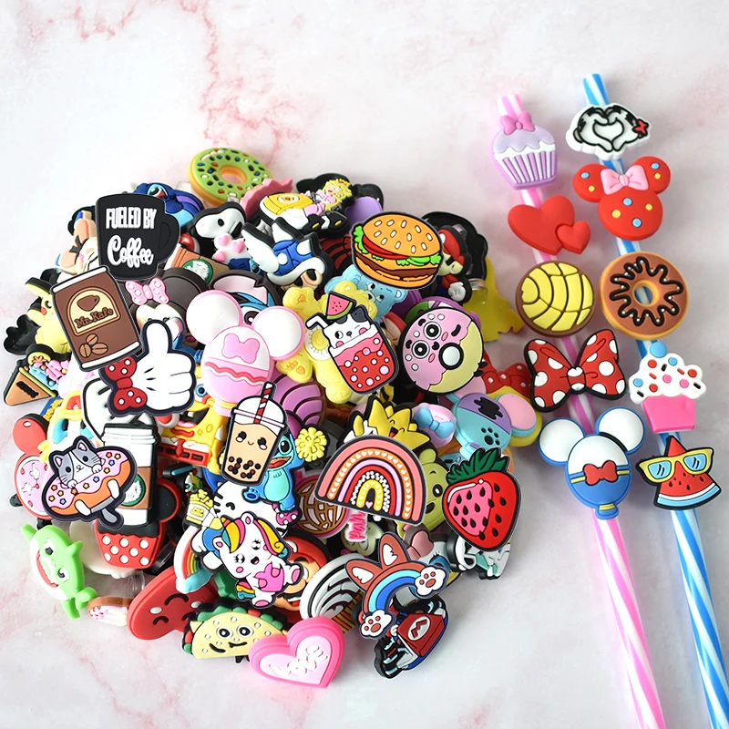 Wholesale-random-straw-toppers-anime-cartoon-pvc-straw-topper-charms ...