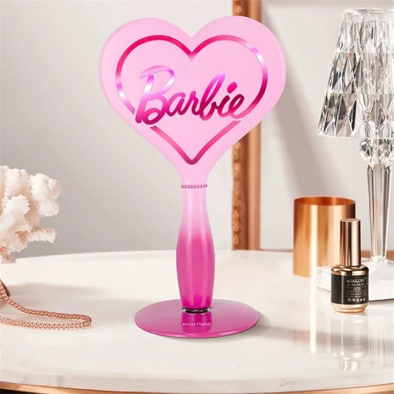 Barbie-Makeup-Mirror-Love-Handheld-Desktop-With-Led-Light-Portable-Cute ...