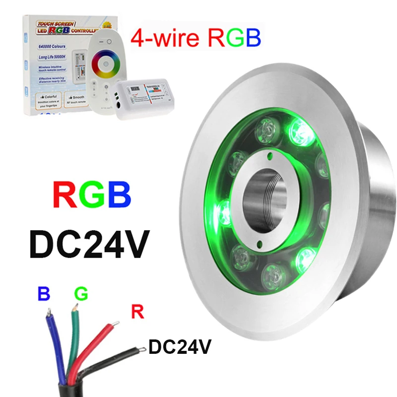 4-wire external control RGB Led fountain light 9W18w Led Pool Light ...