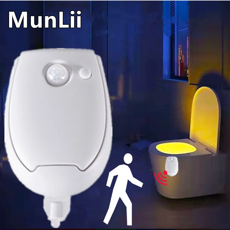 Led Nachtlampje Pir Motion Sensor Led Wc Lichten Washroom Nachtlampje 8 ...