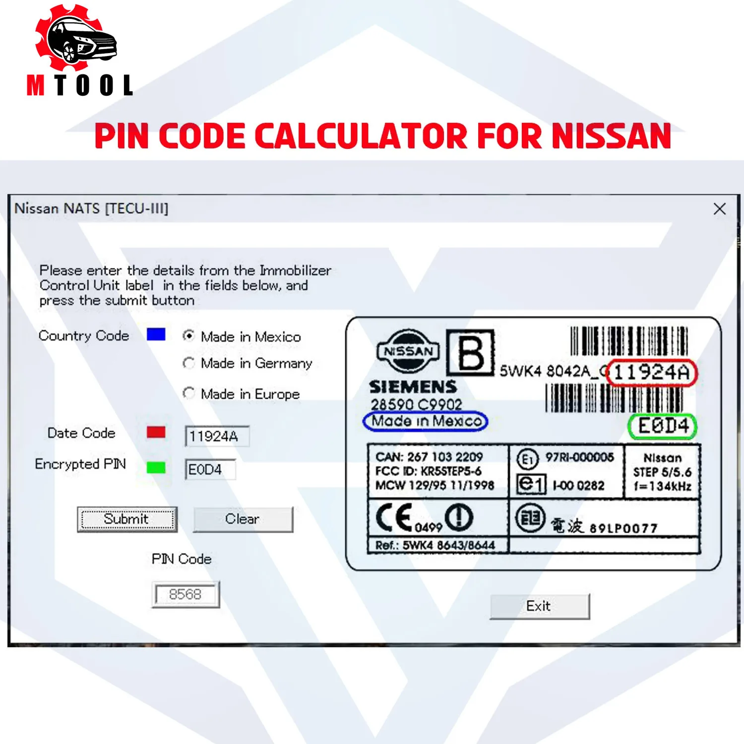 Pin-Code-Calculator-for-Nissan-NATS-TECU-III-for-Smart-Entrance-Control ...