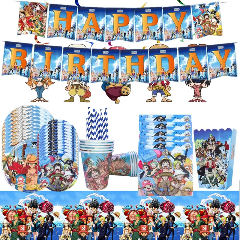 Anime-One-Piece-Kids-Birthday-Party-Supplies-Tableware-Paper-Cup-Plate ...