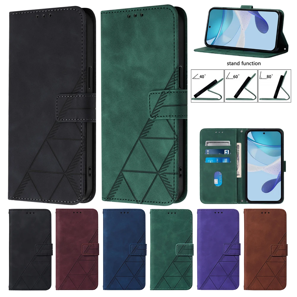 Leather Flip Phone Wallet Case and Cover for TCL 60 5G (YB0458)