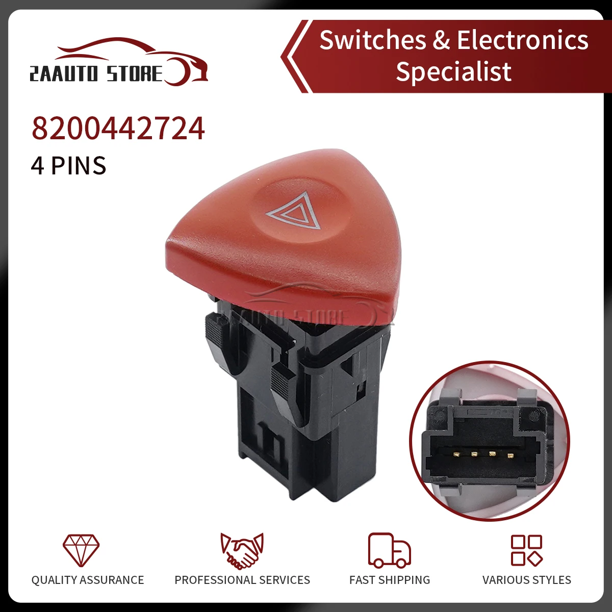 Emergency Hazard Warning Flash Switch Button 8200442724 For Opel ...