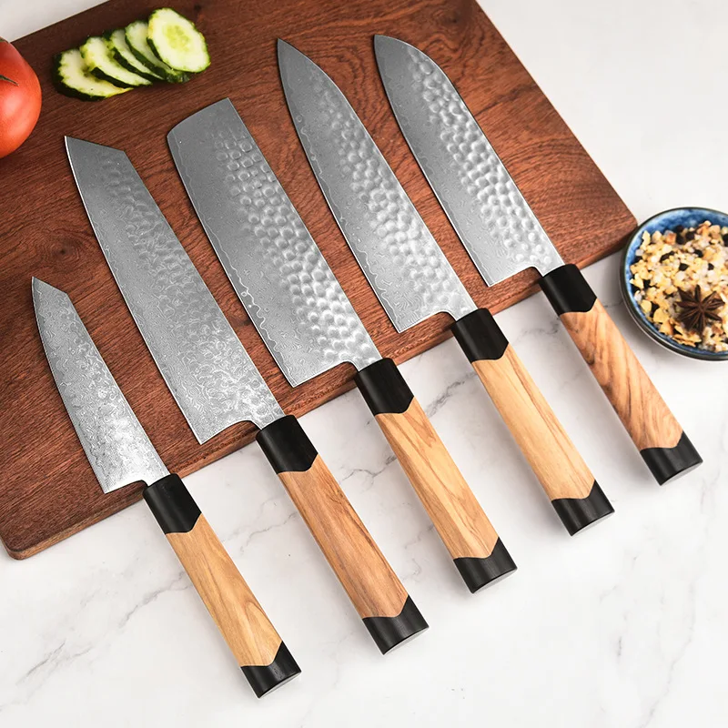 RHON-Good-Quality-5PCS-Damascus-Steel-Blade-Kitchen-Knives-Japanese ...