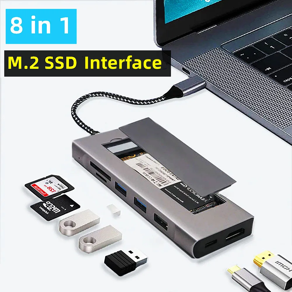 스위치 노트북용 USB 허브 C타입 to 4K HDMI M.2 SSD 인터페이스, USB 어댑터, SSD 인클로저, TF SD ...