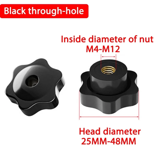 2-5Pcs M4 M5 M6 M8 M10 M12 Handleiding Moer Zwart Wit Duim Spannen Knop ...